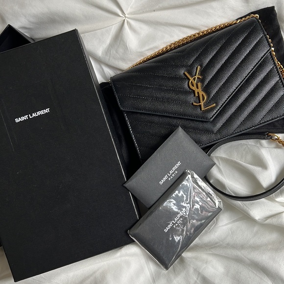 Yves Saint Laurent | Bags | Ysl Cassandre Envelope Chain Wallet | Poshmark